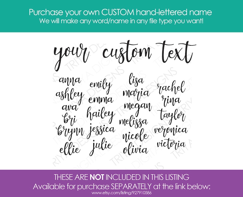 Jessica SVG Jessica Hand Lettered Cursive Text Custom | Etsy