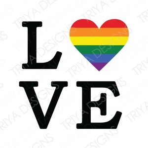Rainbow Pride SVG Cut File Bundle of 8 | Pride Rainbow Hearts PNG | T ...