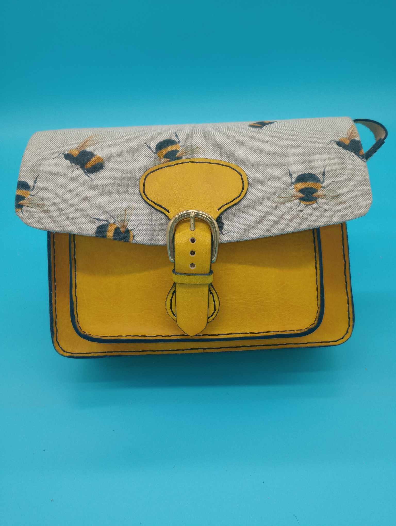 Mustard Yellow With Bee Print Fabric Satchel Bag - Etsy