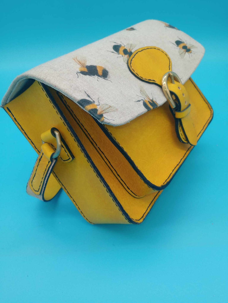 Mustard Yellow With Bee Print Fabric Satchel Bag - Etsy