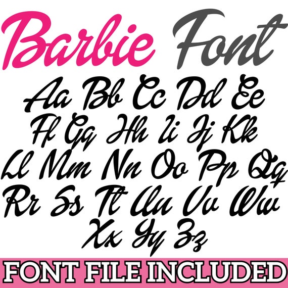 Barbie Alphabet Cursive Font Barbie SVG Barbie File Barbie | Etsy Australia