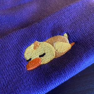 Embroidered Duck Beanie, Beanie, Hat, Duck, Quack, Yellow, Orange ...