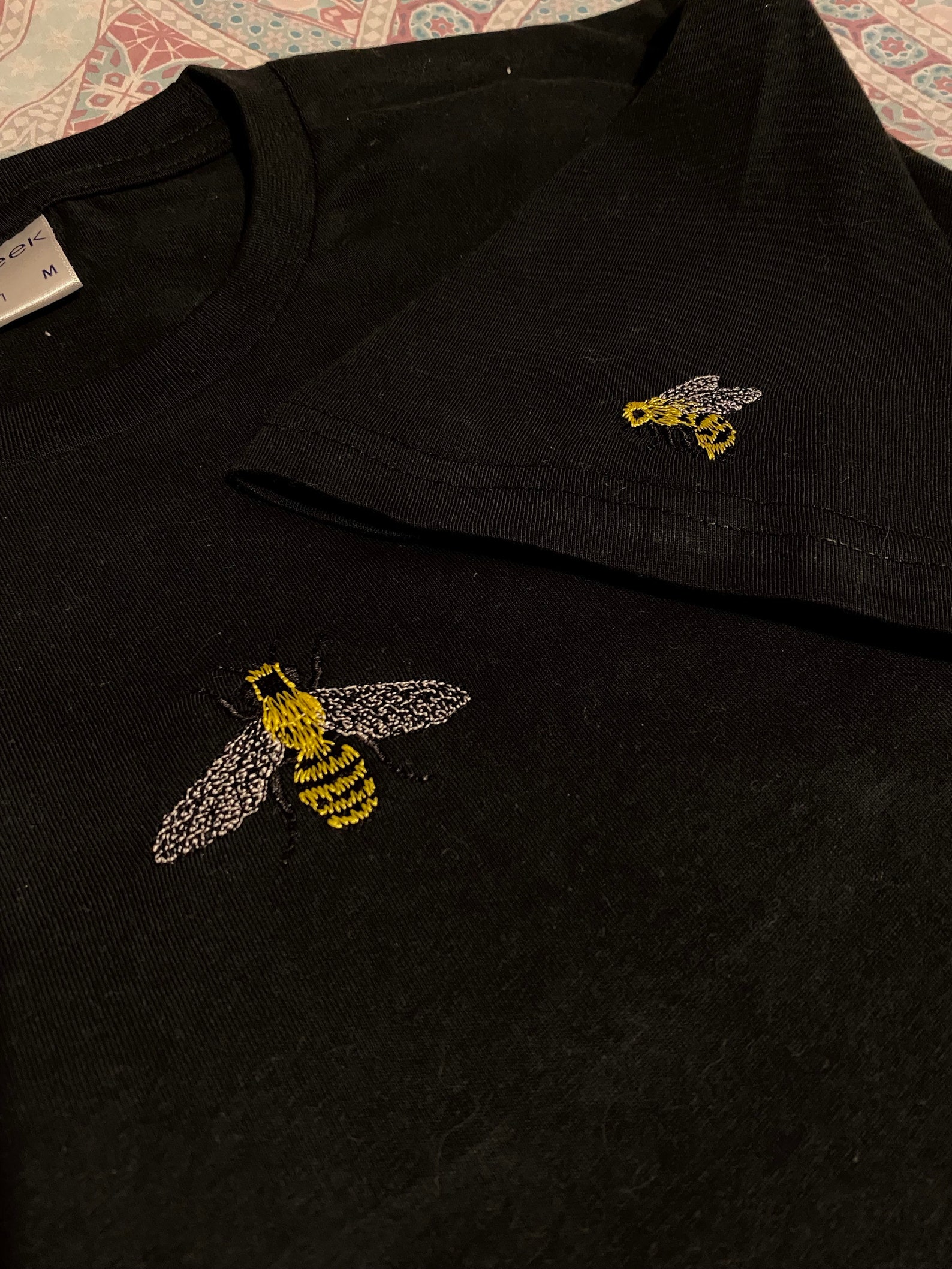 Embroidered Bee T-shirt, T-shirt, Bee, Bumble Bee, Honey Bee, Honey ...
