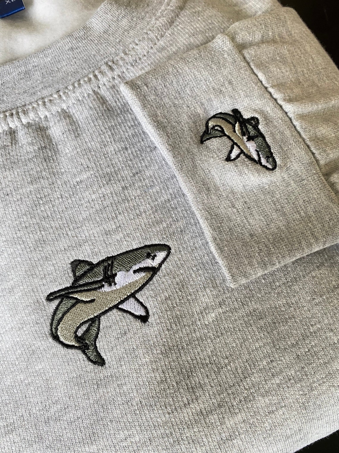 Embroidered Shark Sweatshirt Shark Fish Unisex Oversized | Etsy