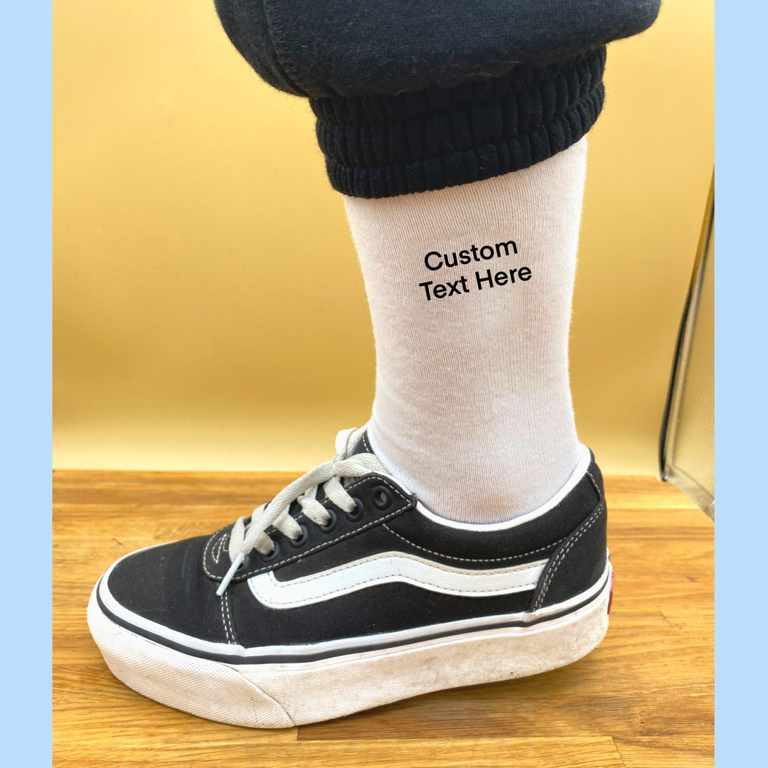Embroidered Custom Text Socks, Socks, Custom, Personalised, Text, for ...