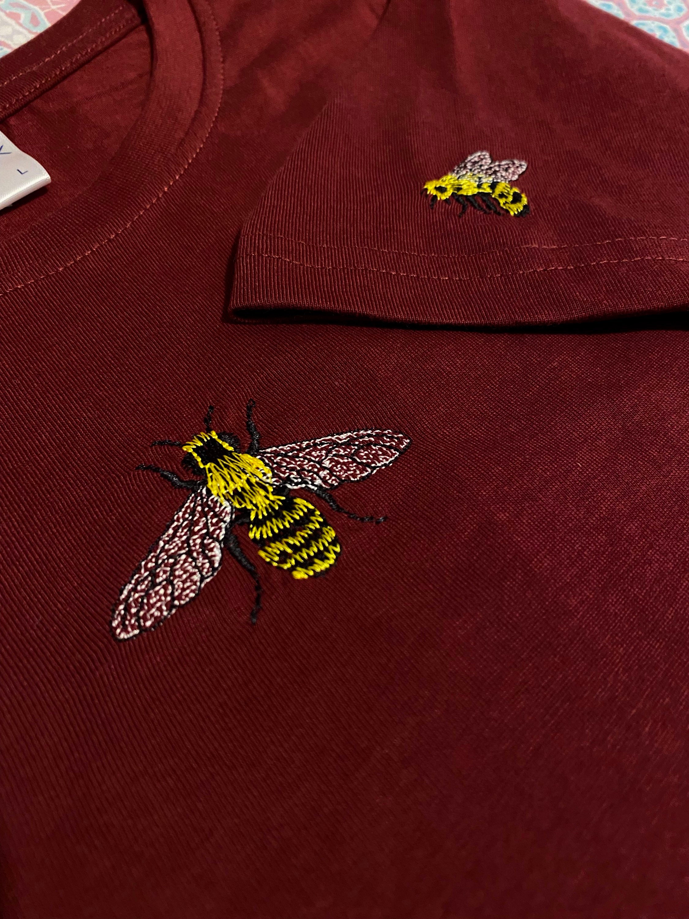 Embroidered Bee T-shirt, T-shirt, Bee, Bumble Bee, Honey Bee, Honey ...