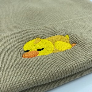 Embroidered Duck Beanie, Beanie, Hat, Duck, Quack, Yellow, Orange ...