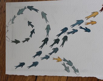 School of Fish Graduation Watercolor Card. - Etsy