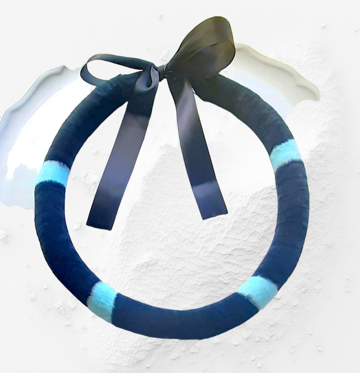 Black and Light Teal Lei Hulu Kamoe, Maui Feather Lei, Handmade Custom ...