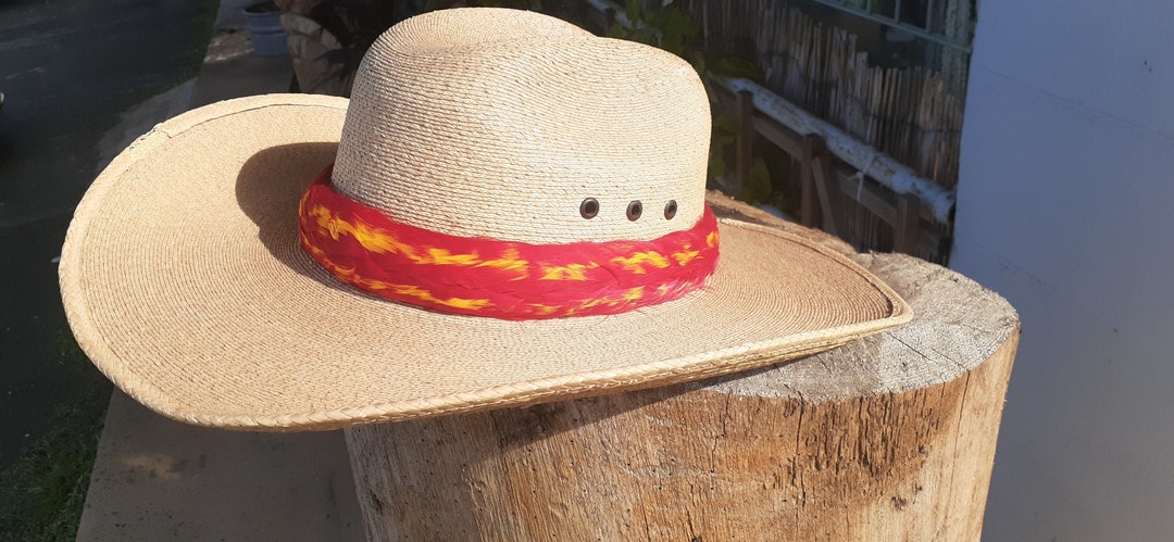Red And Ilima Goose Feather 2nd Cut Hat Band Lei Poo Hatband