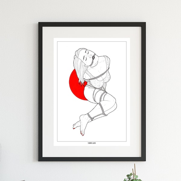 Bondage Drawing Etsy Finland