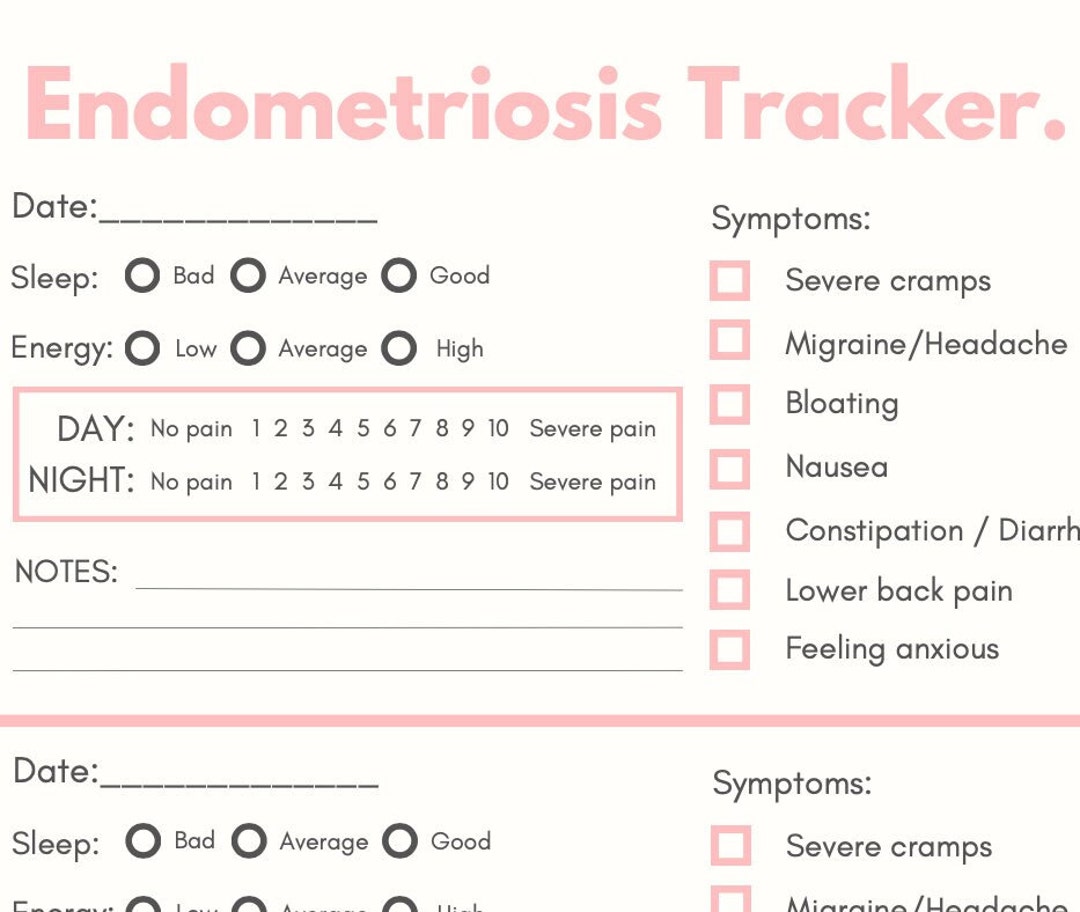 Endometriosis Symptom Tracker - Etsy