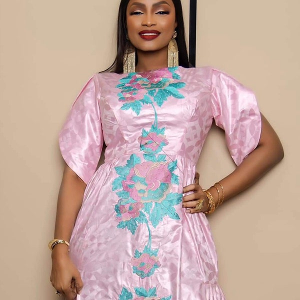 Bazin Gown, Getzner Super Magnum, Bazin Rich Fabric, African Fabric ...