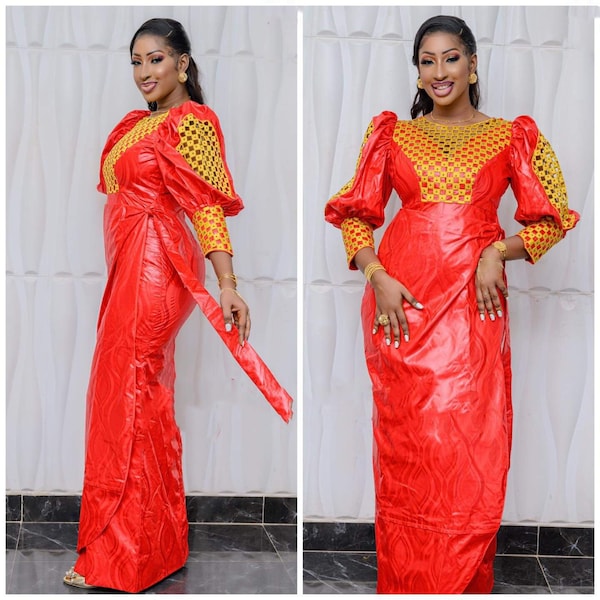 African Bazin Riche Dresses - Etsy