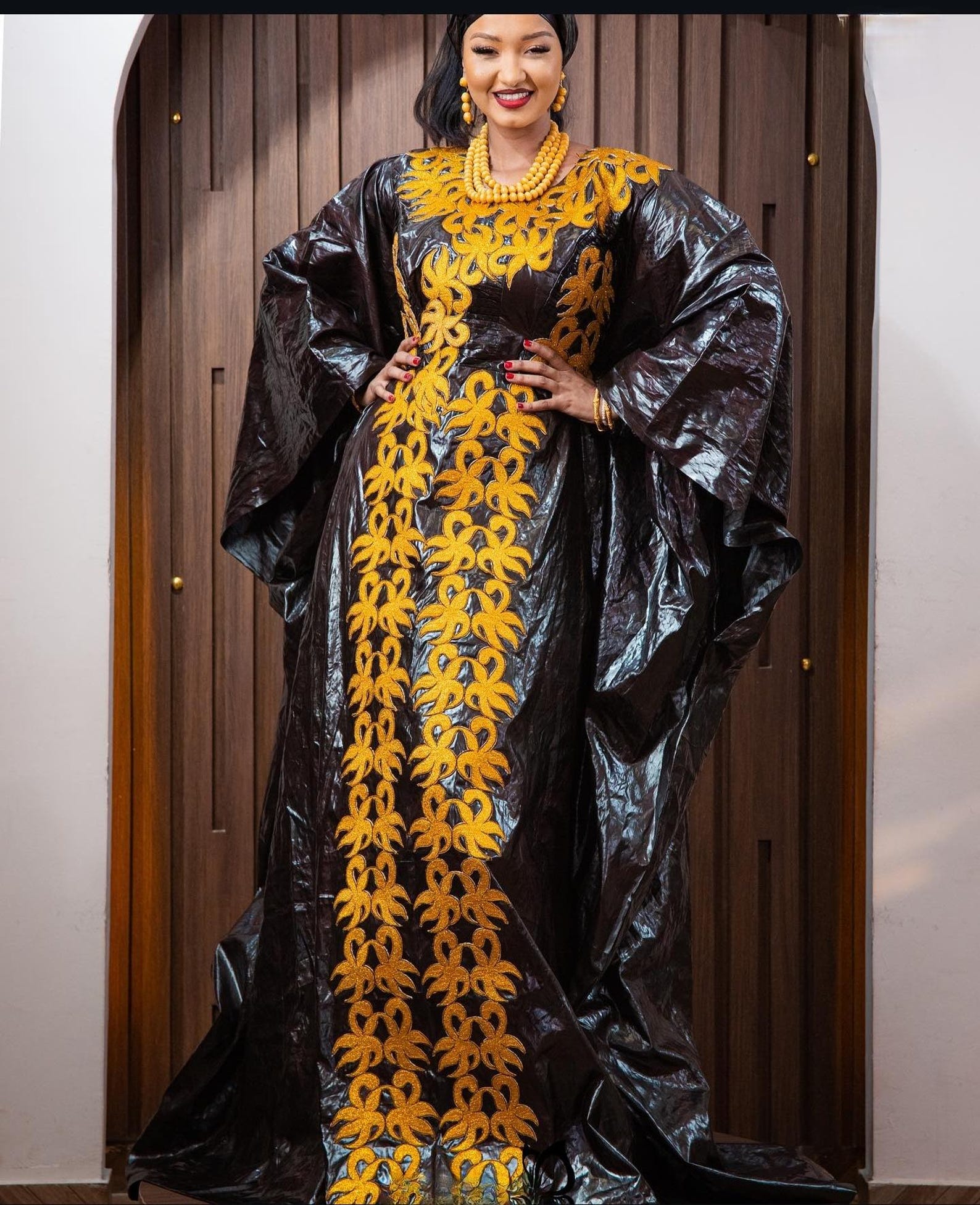 Bazin Rich Fabric, African Dress for Women Wedding Guest, Senegalese ...