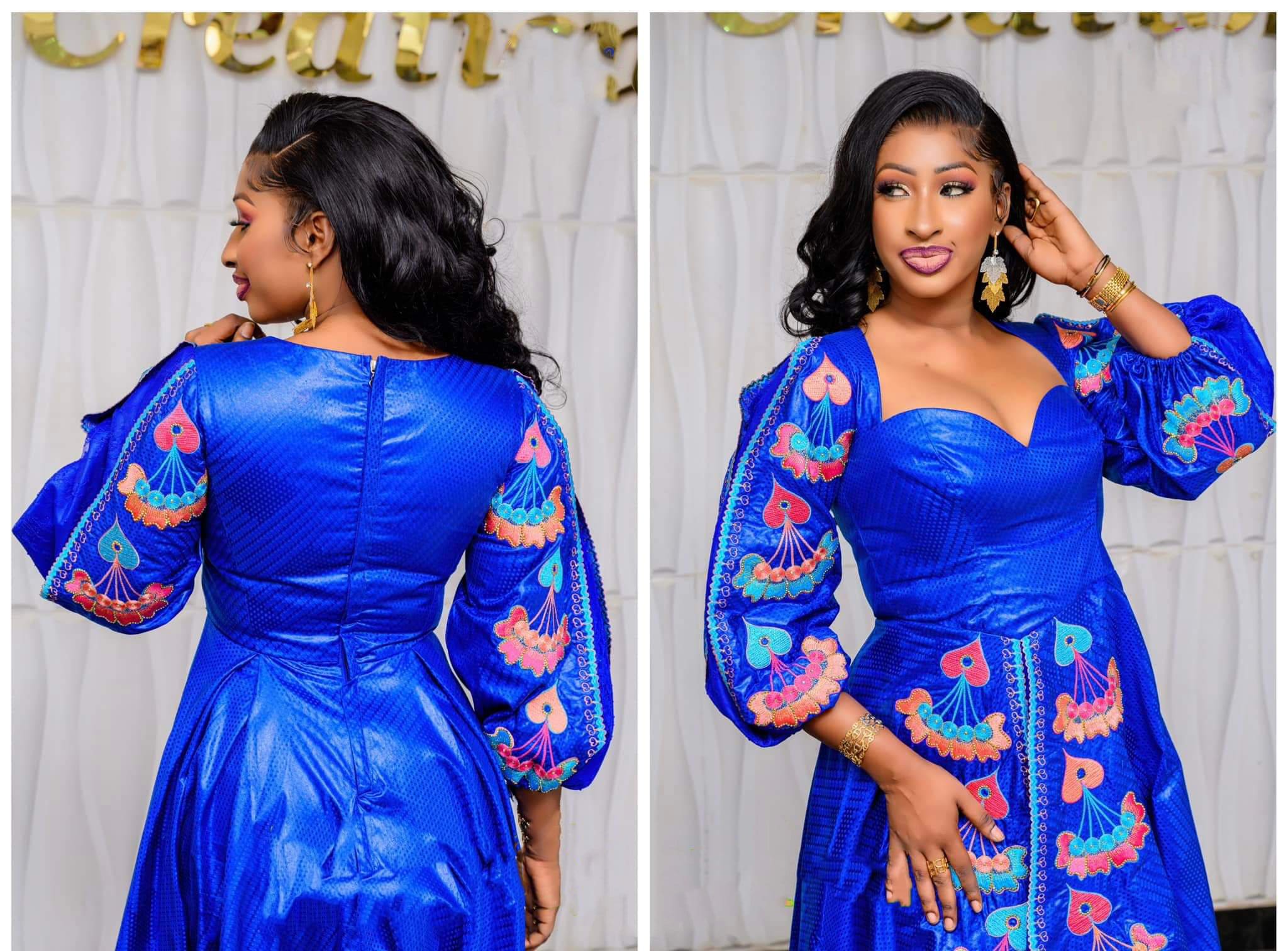 Bazin Gown, Getzner Super Magnum, Bazin Rich Fabric, African Fabric ...