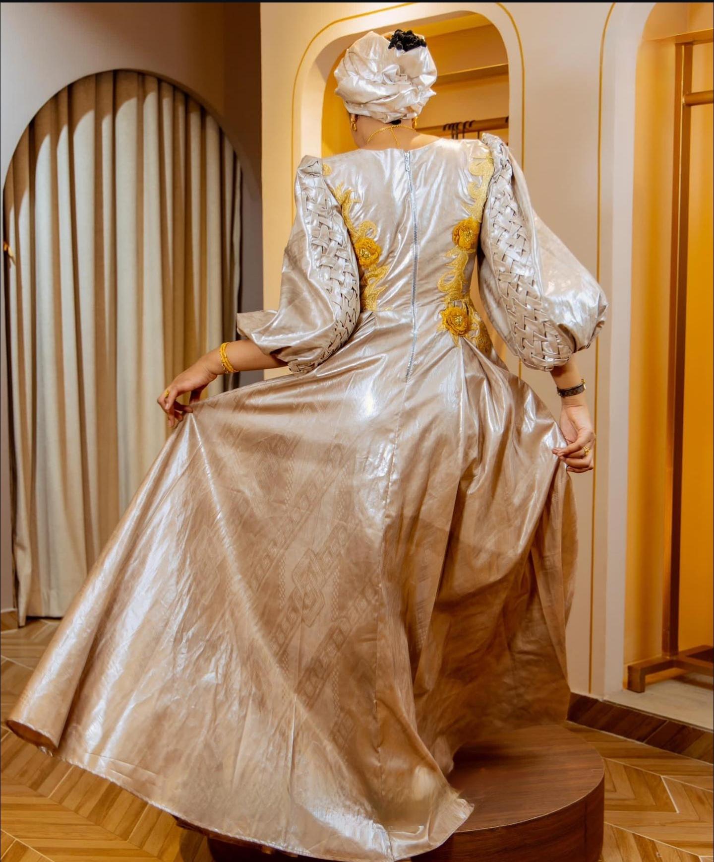 Bazin Gown, Getzner Super Magnum, Bazin Rich Fabric, African Fabric ...