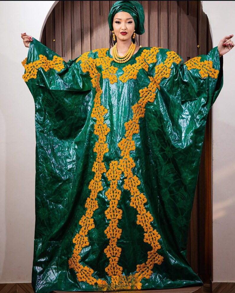 Bazin Rich Fabric, African Dress for Women Wedding Guest, Senegalese ...