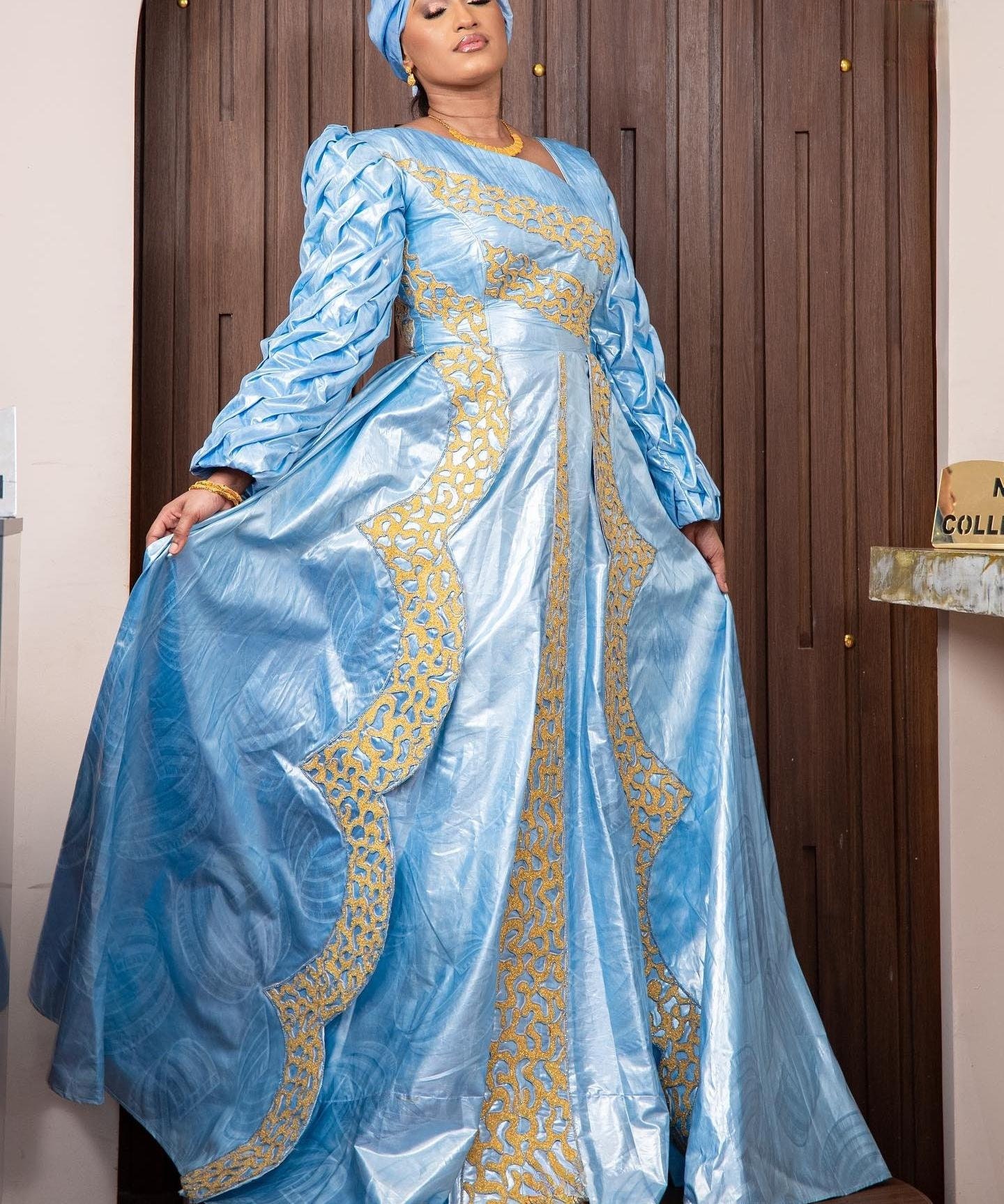 Bazin Gown, Getzner Super Magnum, Bazin Rich Fabric, African Fabric ...