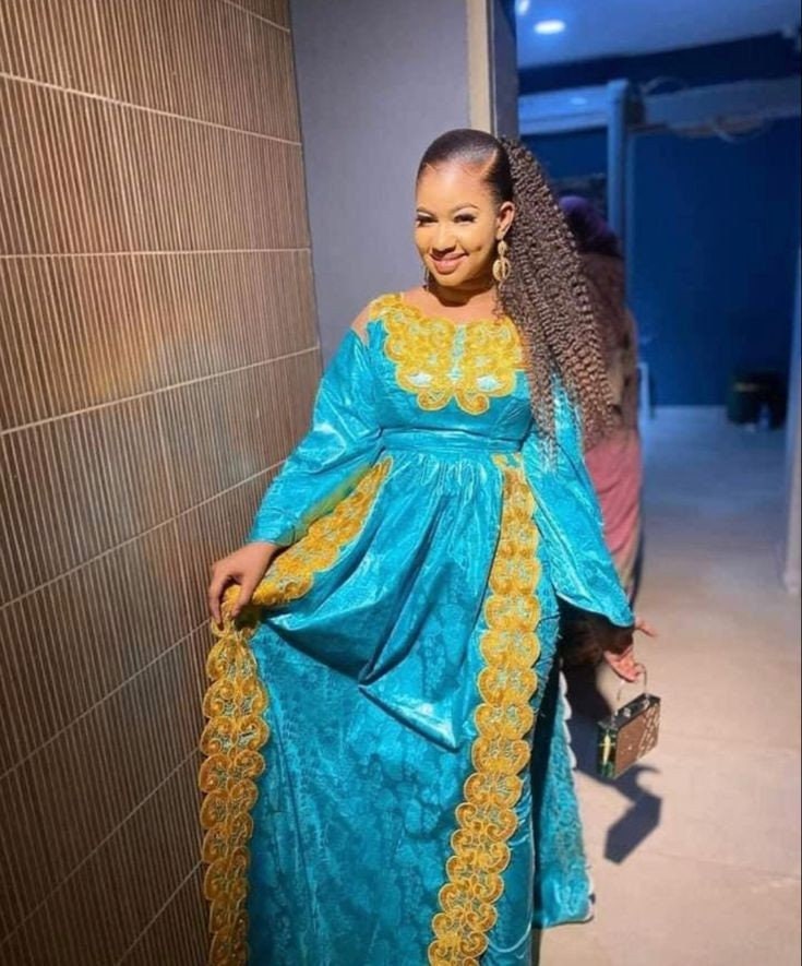 Bazin Gown, Getzner Super Magnum, Bazin Rich Fabric, African Fabric ...