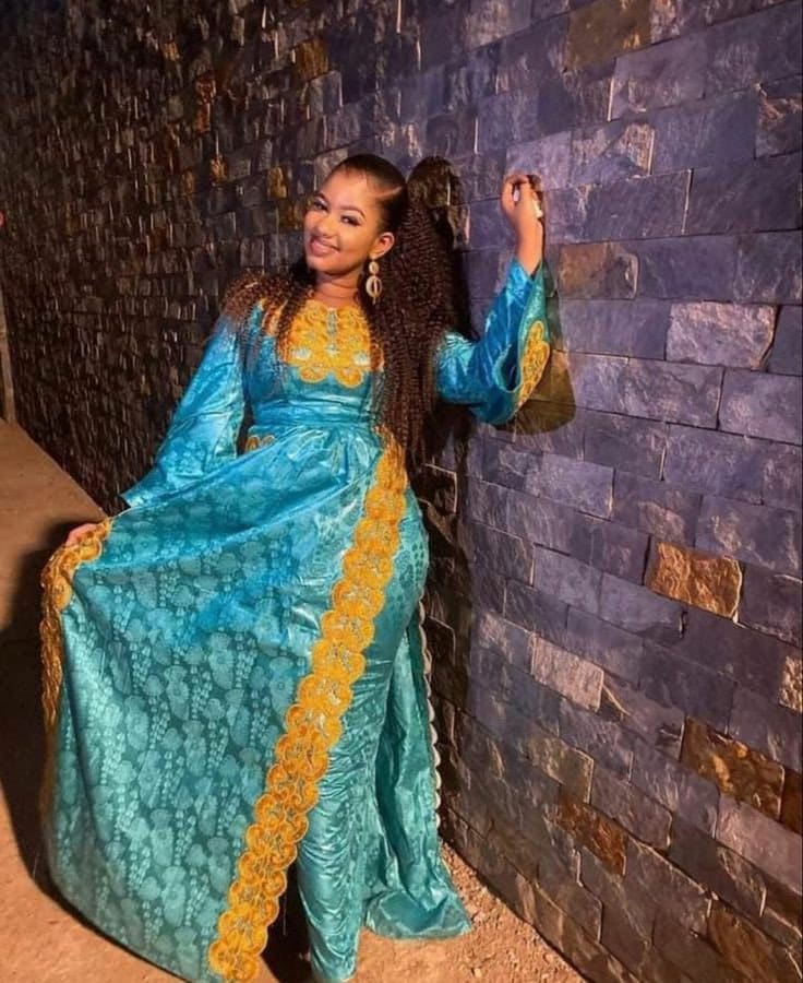 Bazin Gown, Getzner Super Magnum, Bazin Rich Fabric, African Fabric ...