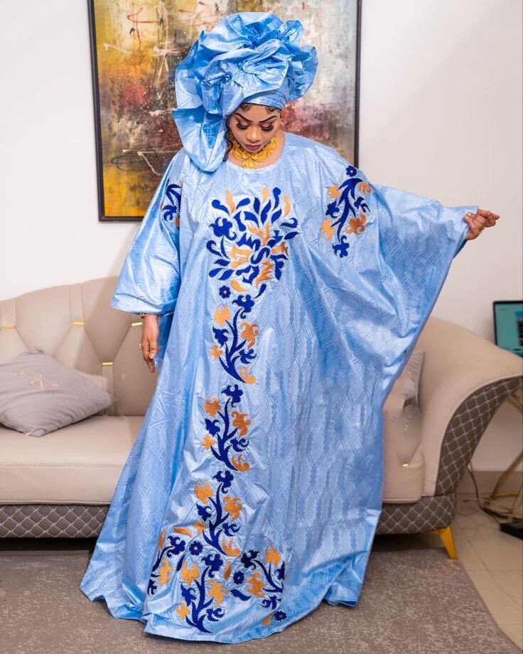 Bazin Grand Boubou, Getzner Super Magnum, Bazin Rich Fabric, African ...