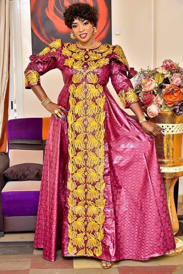 Bazin Gown, Getzner Super Magnum, Bazin Rich Fabric, African Fabric ...
