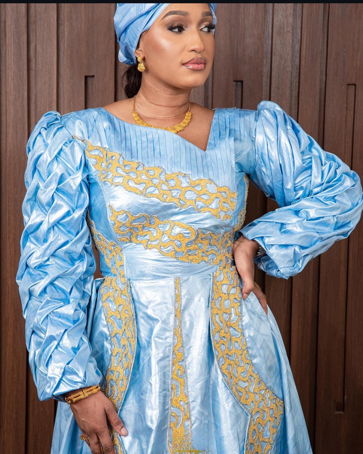 Bazin Gown, Getzner Super Magnum, Bazin Rich Fabric, African Fabric ...