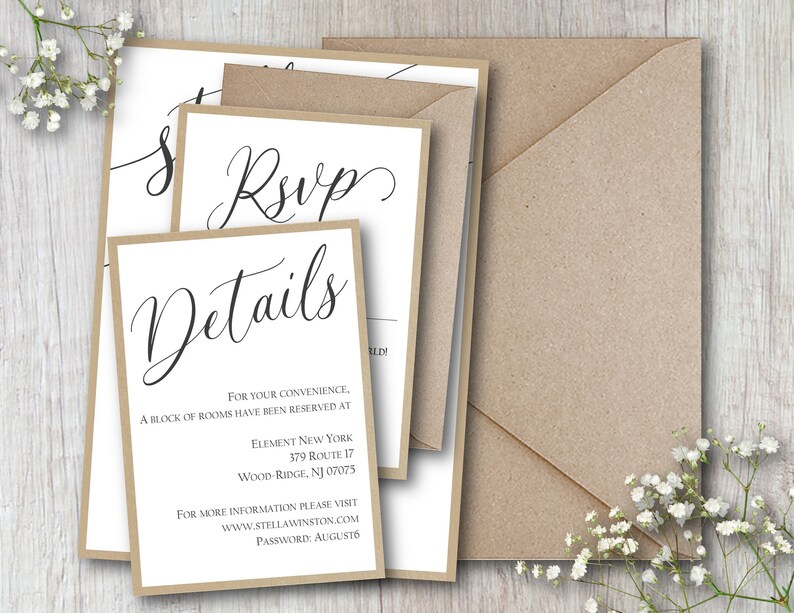 Rustic Romantic Wedding Invitations - Etsy
