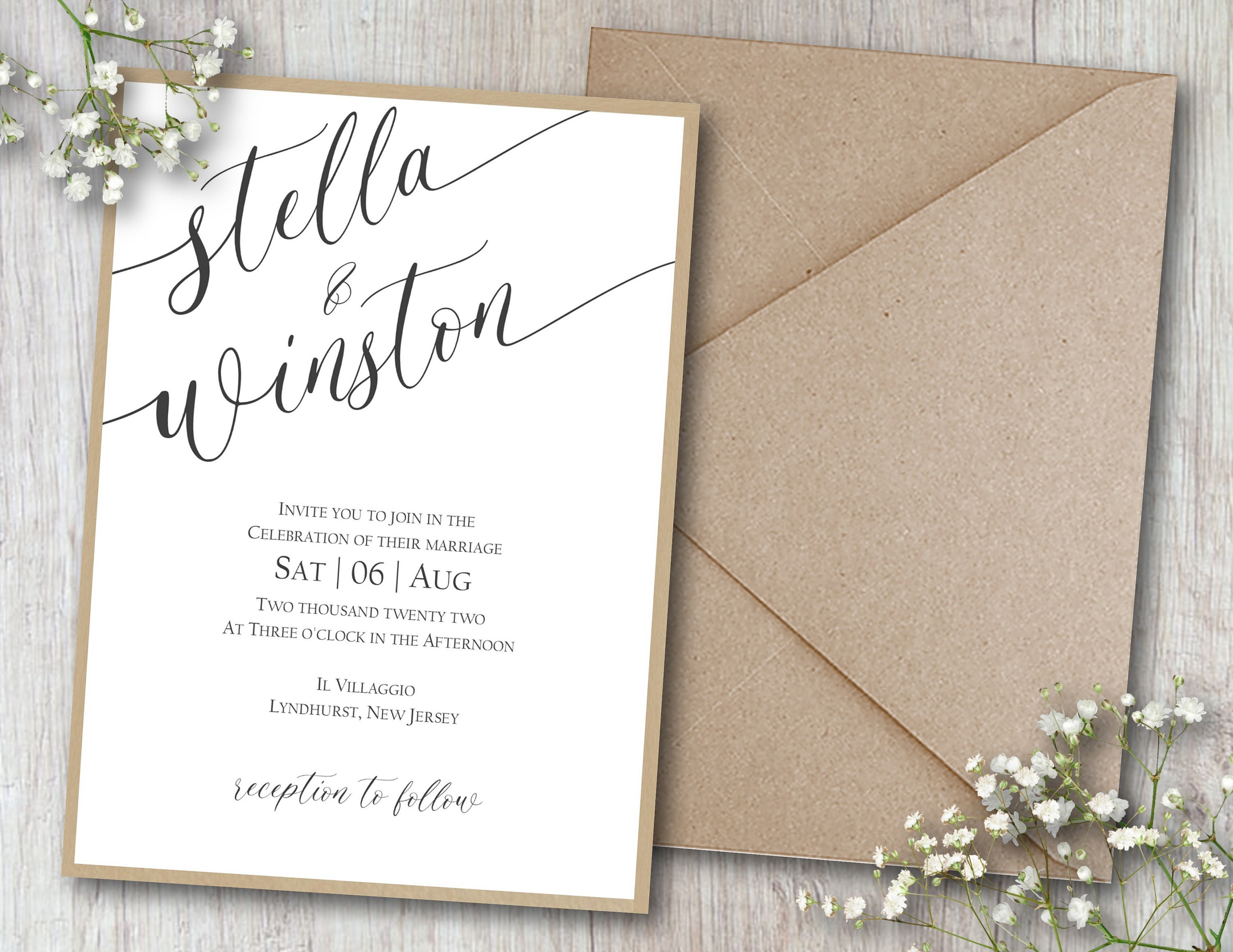 Rustic Romantic Wedding Invitations - Etsy