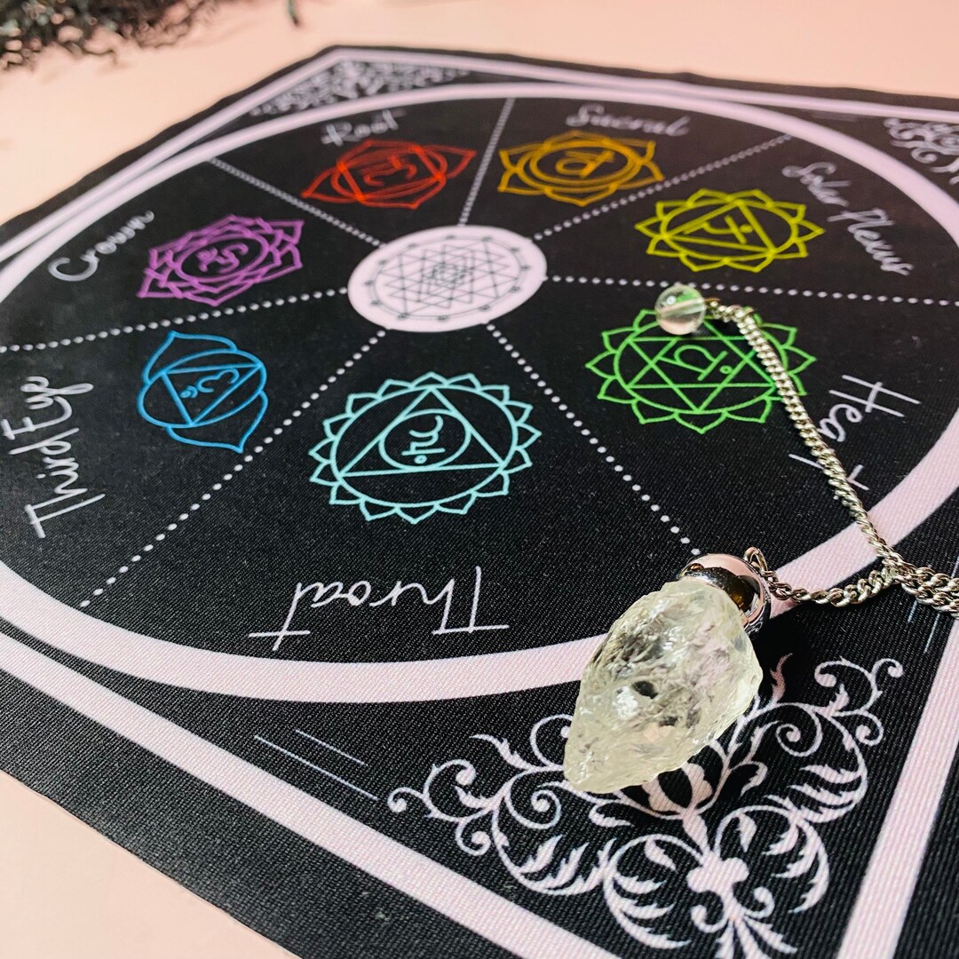 Chakras Pendulum Mat Divination Board Pendulum Tool Chakras Meditation ...