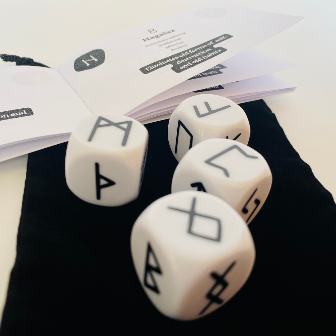 Divination Dice | Runes | 4 Dices | Divination Tool | Dice for ...