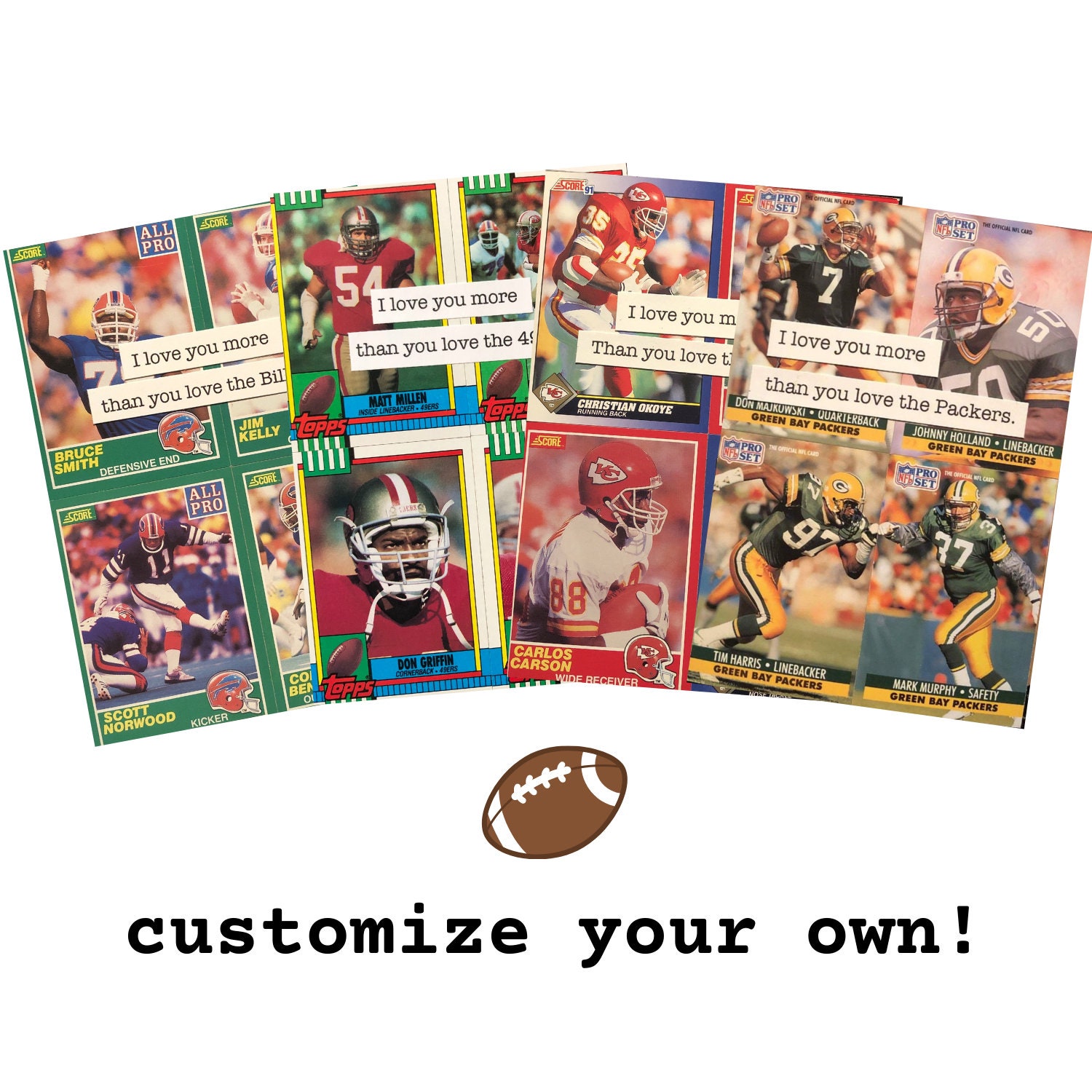Custom Football Greeting Card i Love You More Than You - Etsy Hong Kong