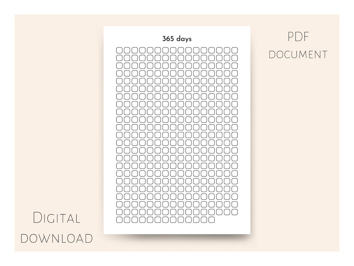 365 Days Tracker Yearly Habit Tracker Printable Planner | Etsy