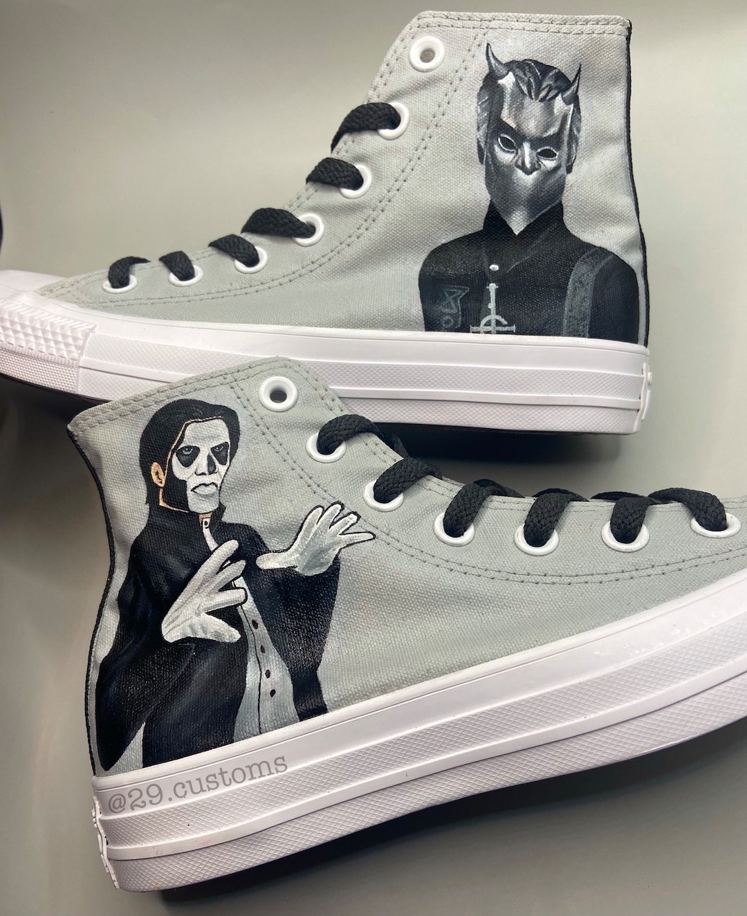 Ghost Band Custom Vans Shoes Made to Order Sneakers Handpainted ...