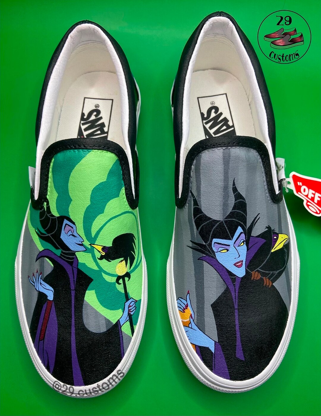 Maleficent Custom Vans Shoes Made to Order Sneakers Handpainted ...