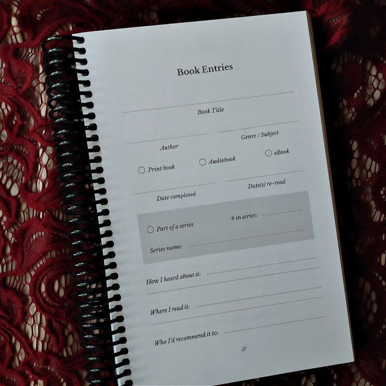 Book Journal Reading Log Journal Book Tracker Book Lover's Companion ...