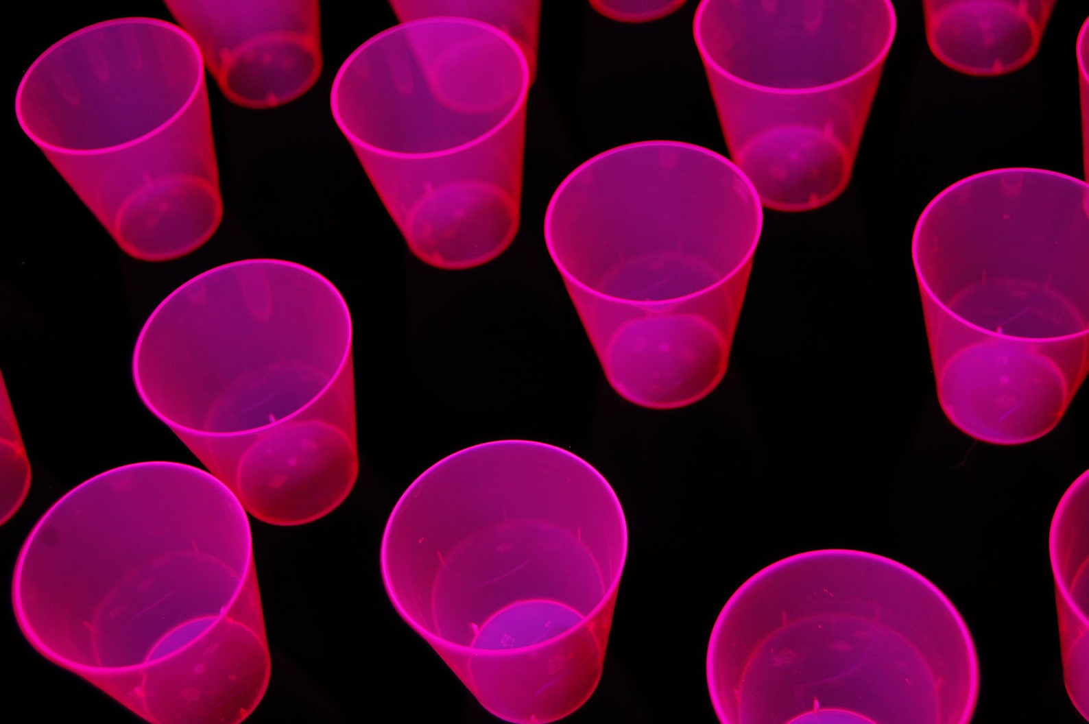Directglow 2oz Neon Pink UV Blacklight Reactive Glow Party Shot Glasses ...