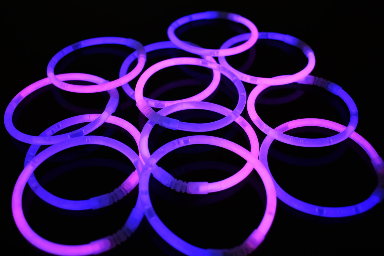 Directglow Bicolor Pink Purple 8 Inch Glow Stick Bracelets Etsy