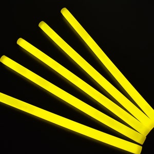 Directglow 12 Inch Yellow Jumbo Glow Sticks Bulk Glow in the Dark for ...