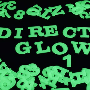 Directglow 100pc Glow in the Dark Alphanumeric Letters Numbers Wall ...