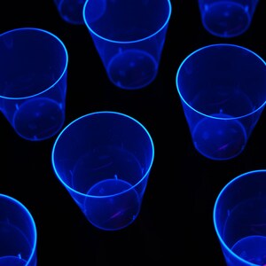 Directglow 2oz Neon Blue UV Blacklight Reactive Glow Party Shot Glasses ...