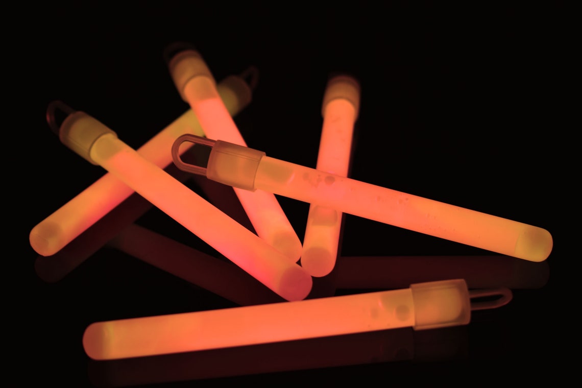 Directglow 4 Inch Orange Glow Sticks With Lanyards Bright Neon Glow ...