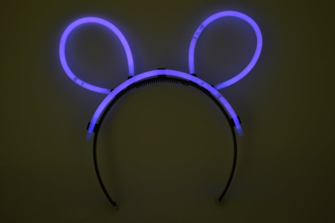Purple Glow Stick Bunny Ears With Connectors Glow in the Dark Party ...