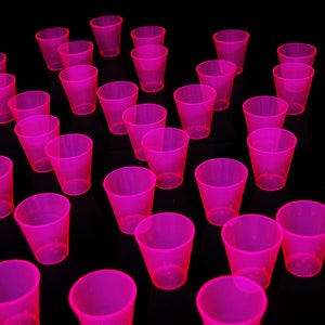 Directglow 2oz Neon Pink UV Blacklight Reactive Glow Party Shot Glasses ...
