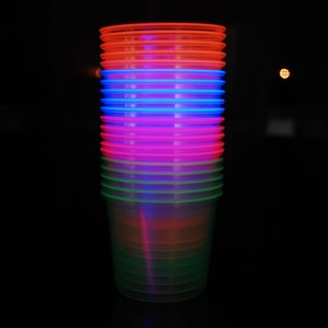 Directglow 4 Ounce UV Blacklight Reactive Soft Plastic Bomber Cups ...