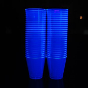Directglow 2oz Neon Blue UV Blacklight Reactive Glow Party Shot Glasses ...