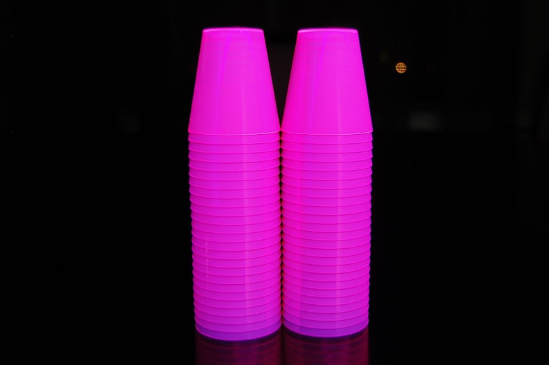 Directglow 2oz Neon Pink UV Blacklight Reactive Glow Party Shot Glasses ...