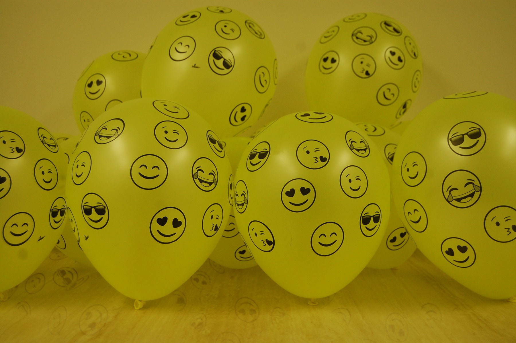 Yellow Latex 11 Inch UV Blacklight Reactive Neon Emoji Glow - Etsy