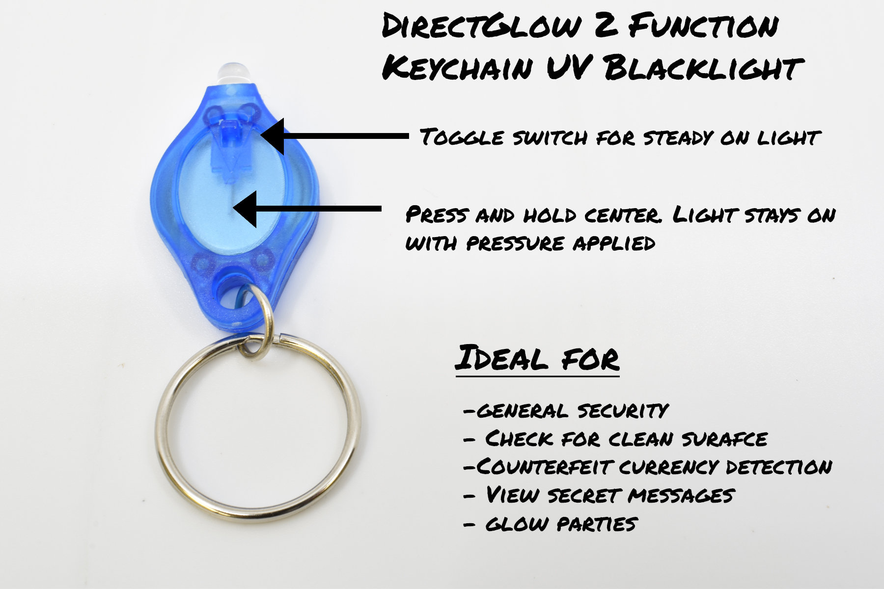 Directglow Multifunction 395 Nm UV Torch LED Keychain | Etsy